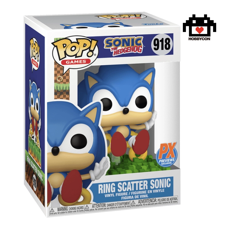 Ring Scatter Sonic - Sonic the Hedgehog - Previews Exclusive - 918 - Funko Pop! - HobbyCon